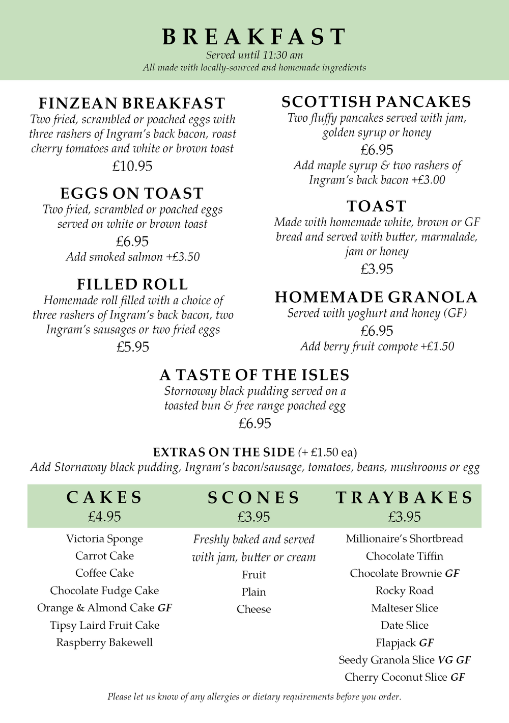 Farm Shop Menu – Finzean Estate