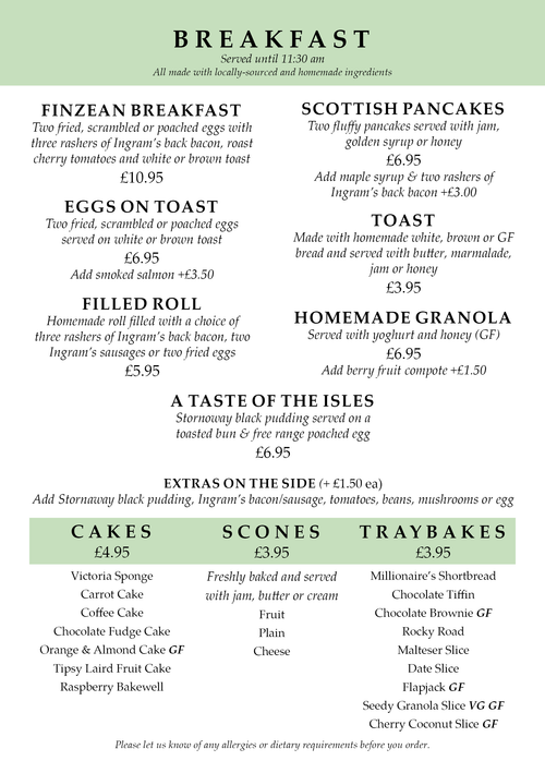 Farm Shop Menu – Finzean Estate