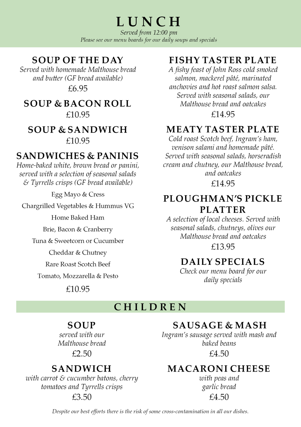 Farm Shop Menu – Finzean Estate